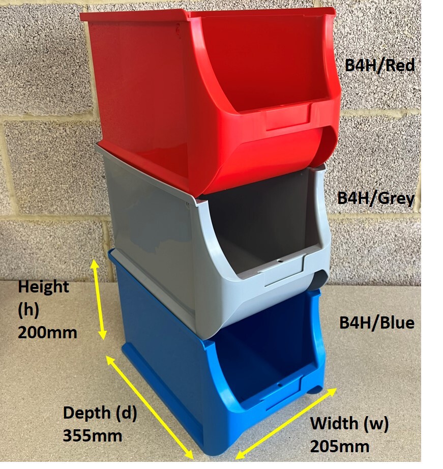 Hanging stacking plastic parts storage lin bins boxes garage workshop ...