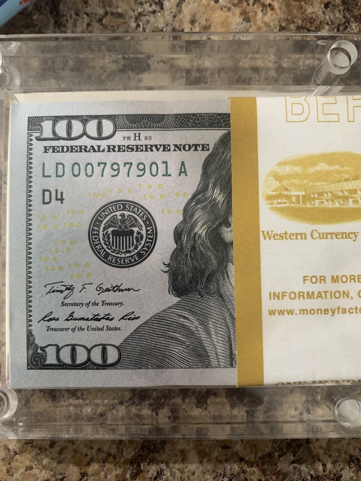 Uncirculated 100 Notes 2009A One Hundred Dollar Bills $100 seq #’s ...