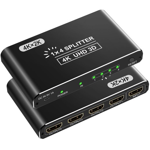 Hdmi Splitter 1 In 4 Out 4k Hdmi Splitters For Dual Monitors Supports 3d Full Hd | eBay
