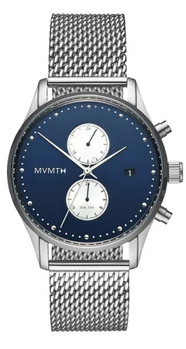 MVMT Voyager Silver Bracelet Mens Watch 44mm Chronograph Blue 28000112 ...