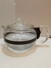 Vintage USA PYREX Blue Tint Flameware Tea Pot no. 8126-B 6 cup lid no ...