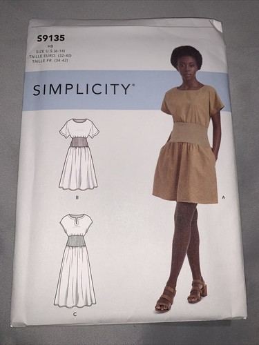 Simplicity Misses' Dress With Knit Midriff R10596 (S9135) Size H5 (6 ...