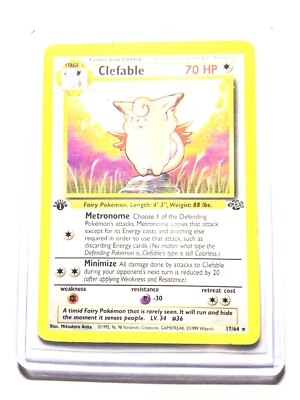 CLEFABLE - 17/64 - 1st Edition Jungle - Rare - Pokemon Card - NM | eBay