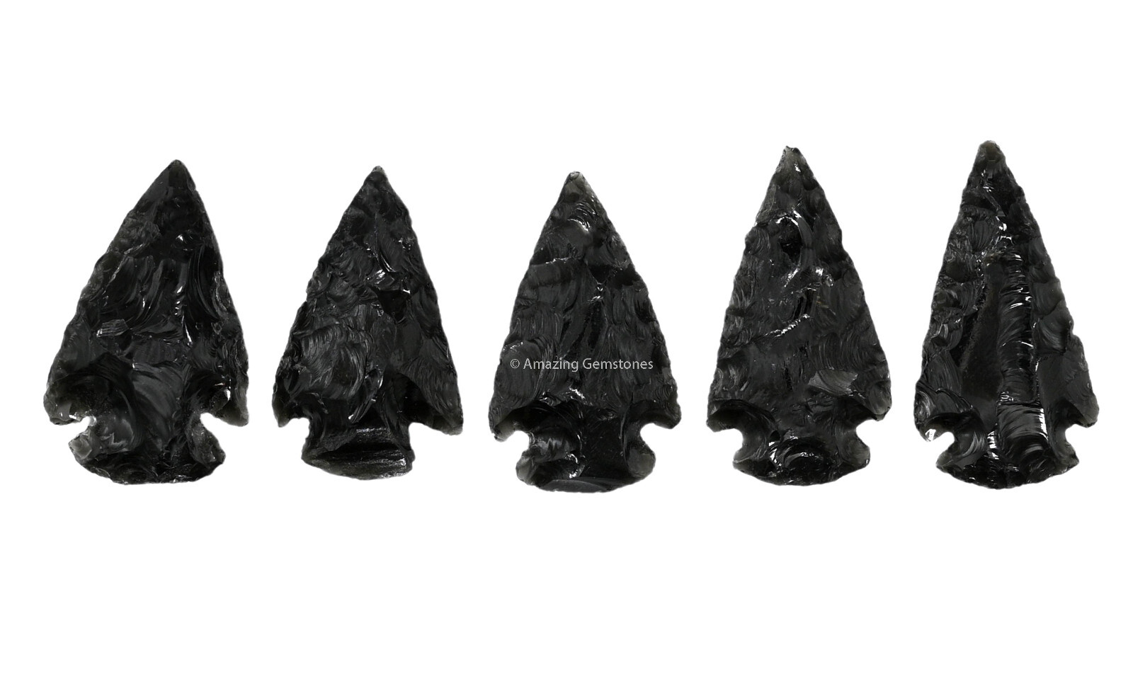Black Obsidian Arrowhead Set of 5 - 1" to 1.5" Inch Size | eBay