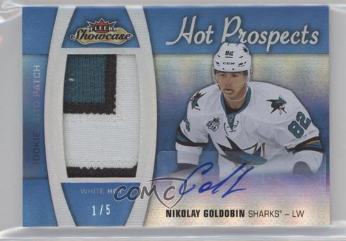 2015 Fleer Showcase White Hot /5 Nikolay Goldobin #144 RPA Rookie Patch Auto RC | eBay