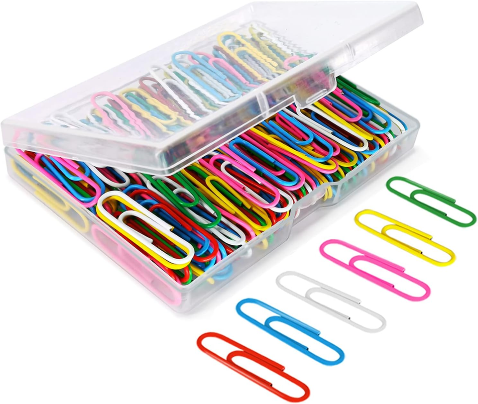 Paper Clips, Medium Size Paperclips 1.3 Inch (33Mm) 180 Pack, Assorted ...