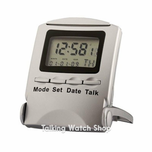 Acctim 14647 Recite Talking Folding Travel Alarm Clock in a Silver ...