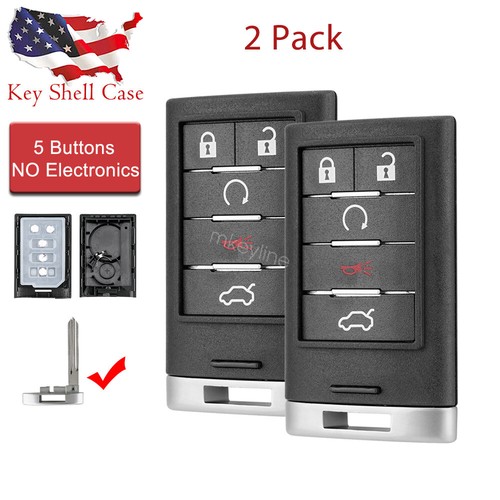 2X 5 Button Smart Remote Key Shell for Cadillac STS 2008 2009 2010 ...