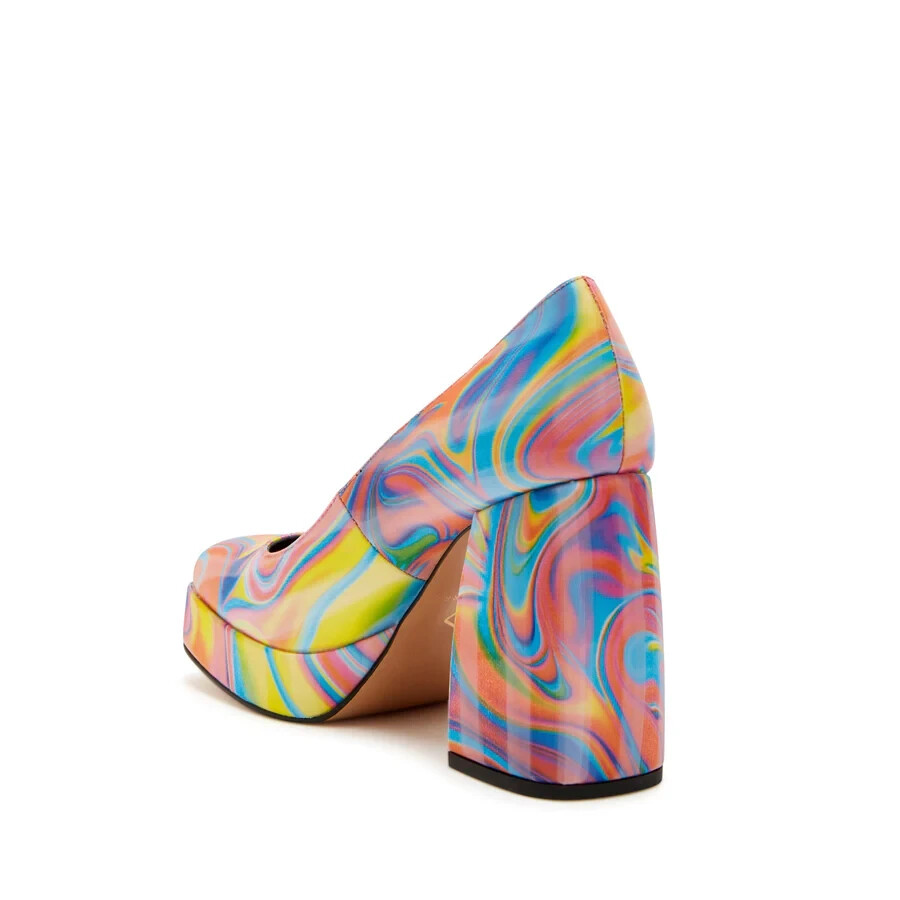 KARY PERRY THE UPLIFT PUMP RAINBOW Square Toe Chunky Heel Pumps Women's ...