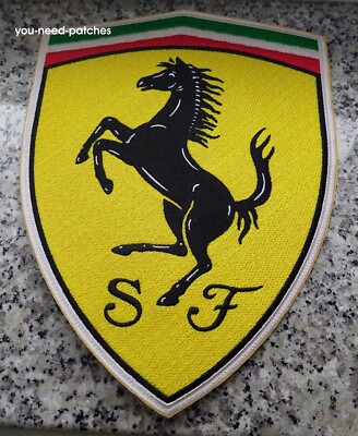 F1 Formula Ferrari Patch Huge 10 " SPORTS Car Sew On Embroidery Patch ...