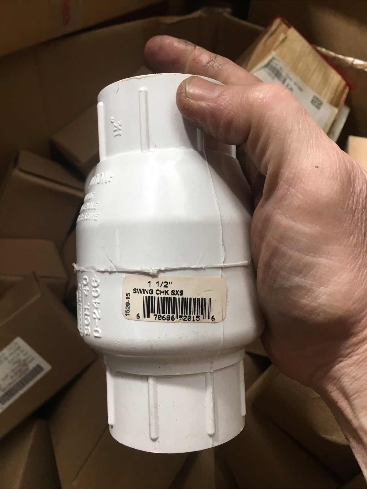 5 X 1 1/2" FLOW CONTROL 1520-15 CHECK VALVE PVC Swing SXS, USA Nsn 4820 ...