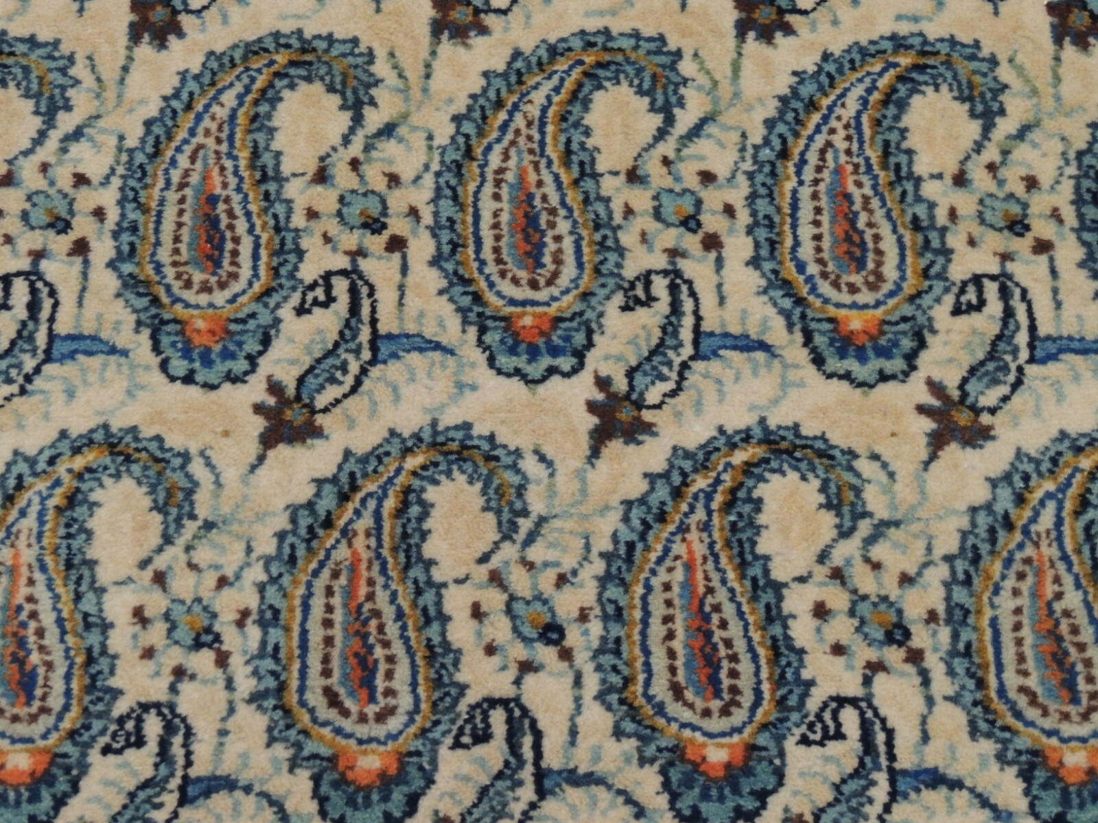 10x14 Antique Paisley design wool Oriental Area Rug green/blue hand ...