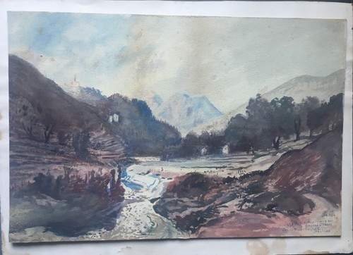 COMBES Fernand (1856-1943) French painter. gorgeous Watercolor drawing ...