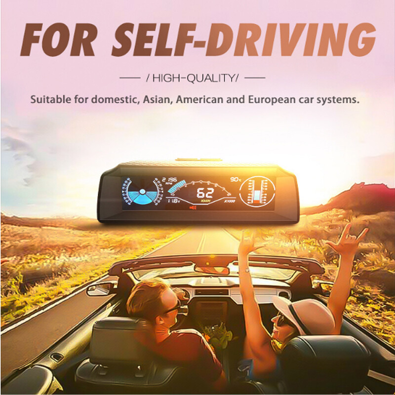 OBD2 Auto HUD Dash Head Up Display Speedometer Slope Meter Inclinometer ...