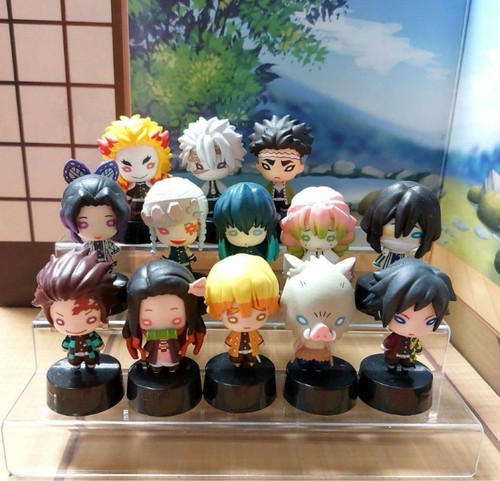 Demon slayer Kimetsu No Yaiba Mini Figure lot of 13 Tanjiro Zenitsu ...