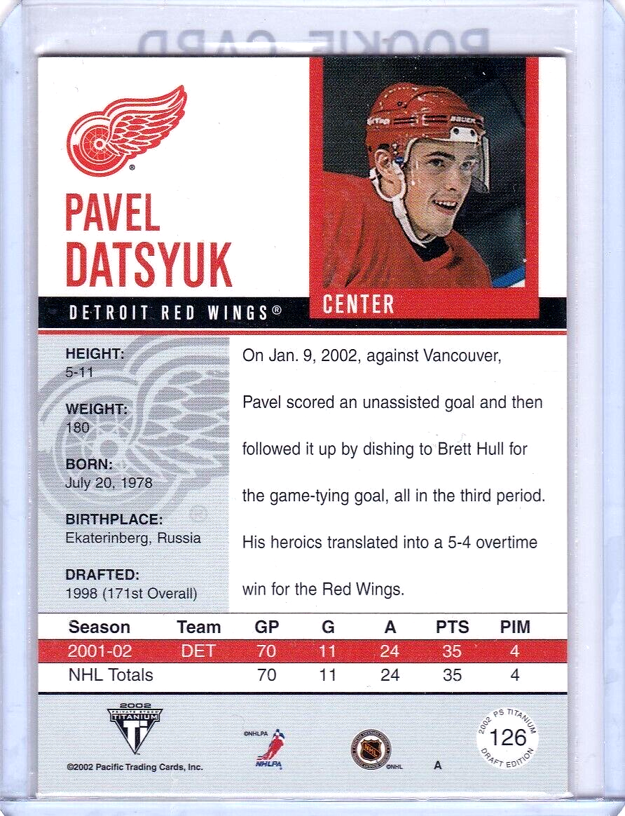 2001-02 Pacific Private Stock Titanium Draft Edition - #126 Pavel ...