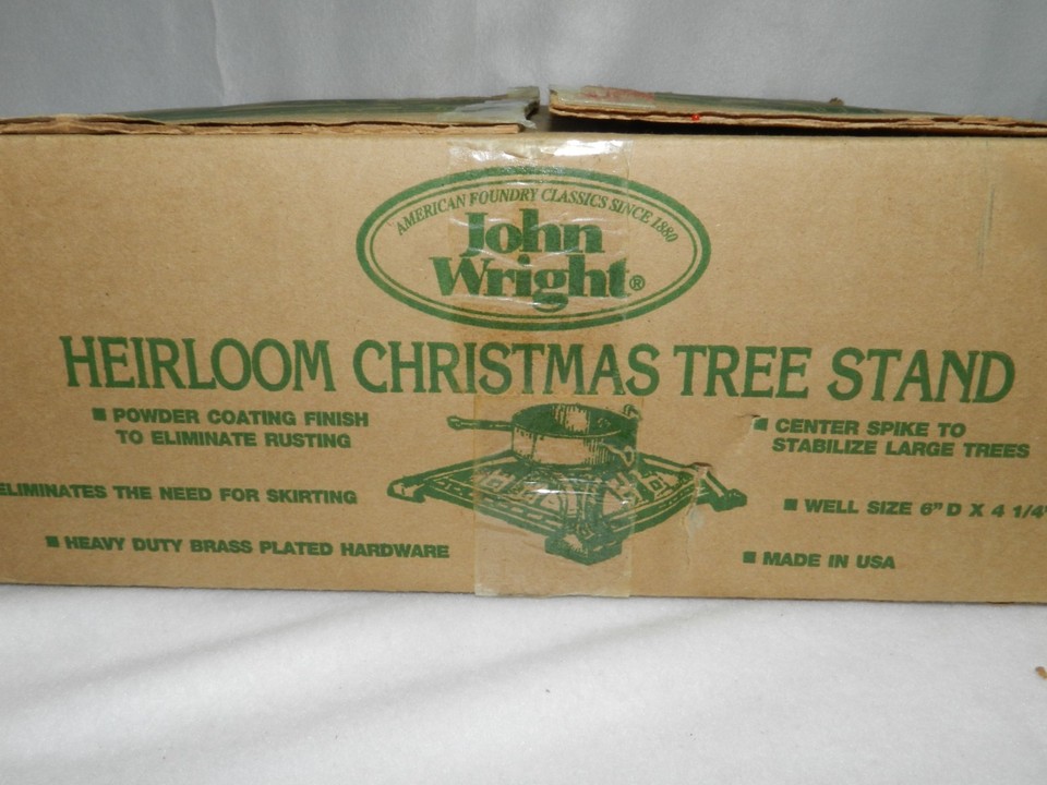 Vintage John Wright Heirloom Cast Iron Christmas Tree Stand Red Made ...