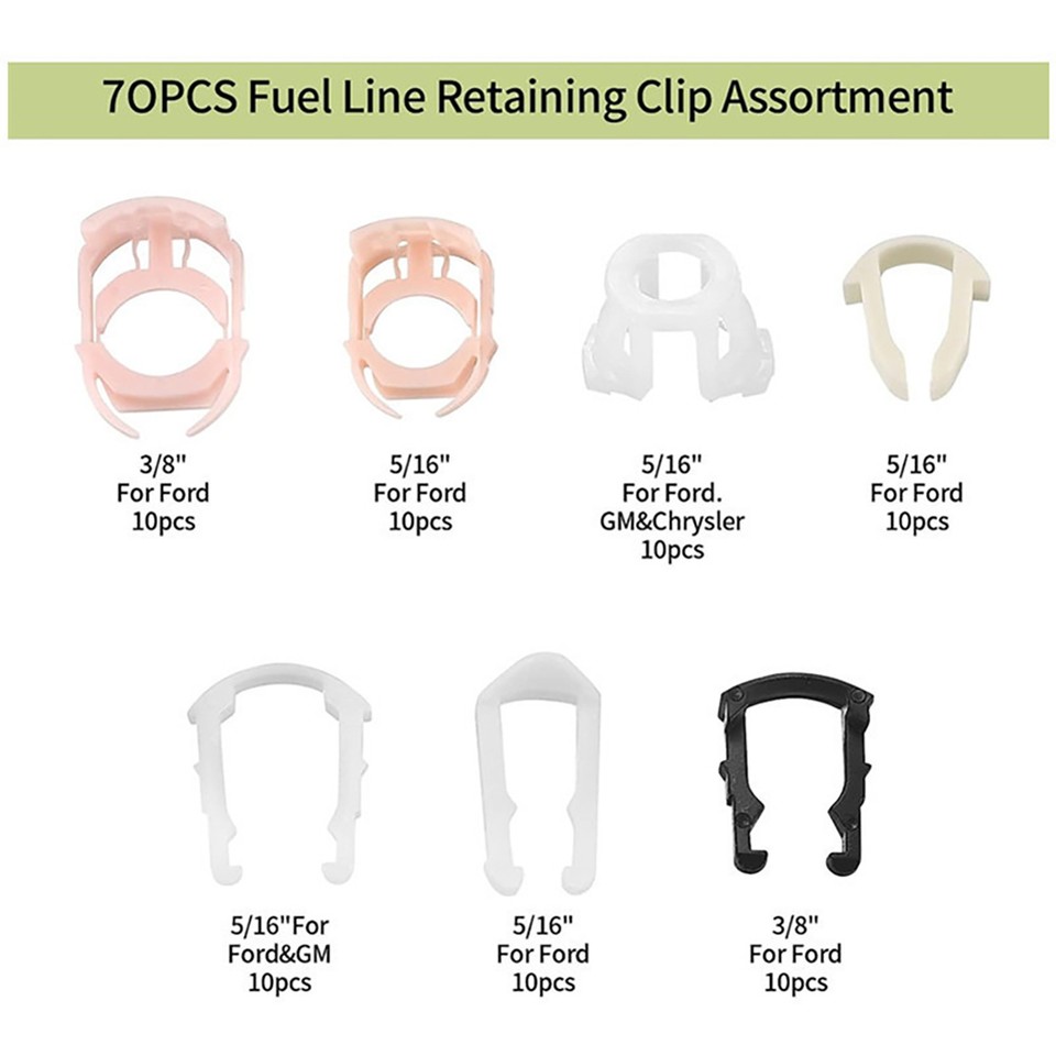 70x Fuel Line Retainer Clip Replacement For Ford Car Accessories ...