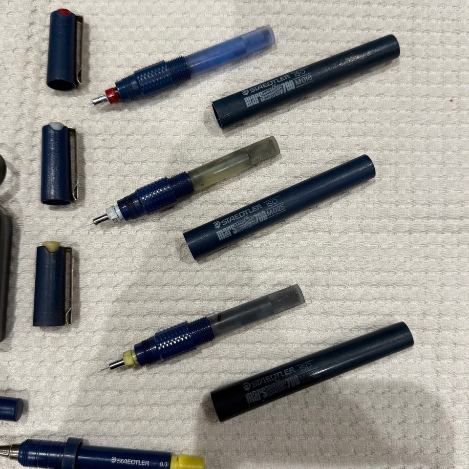 Staedtler Marsmatic 700 set of 3 technical drawing pens & 2 pencils ...