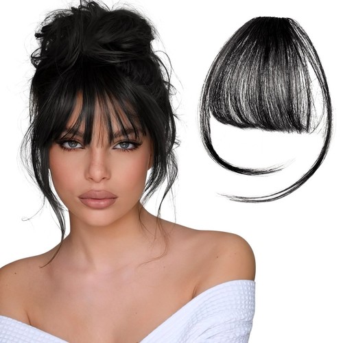 Fashion Clip In Hair Bangs Fringe Extensions Black Fake Hair Pieces | eBay