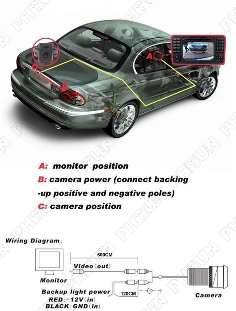 170° CCD Rear View Backup Reverse Parking Camera For 2005-2011 Ford ...