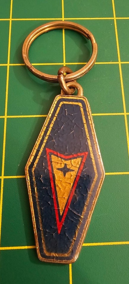 Vintage Blue Diamond Pontiac Acrylic And Metal Keychain, Keyring, Read ...