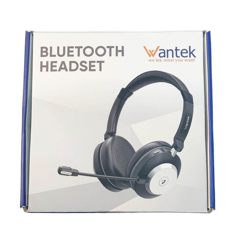 Wantek Wireless Headset with Microphone Bluetooth Headphone for PC ...