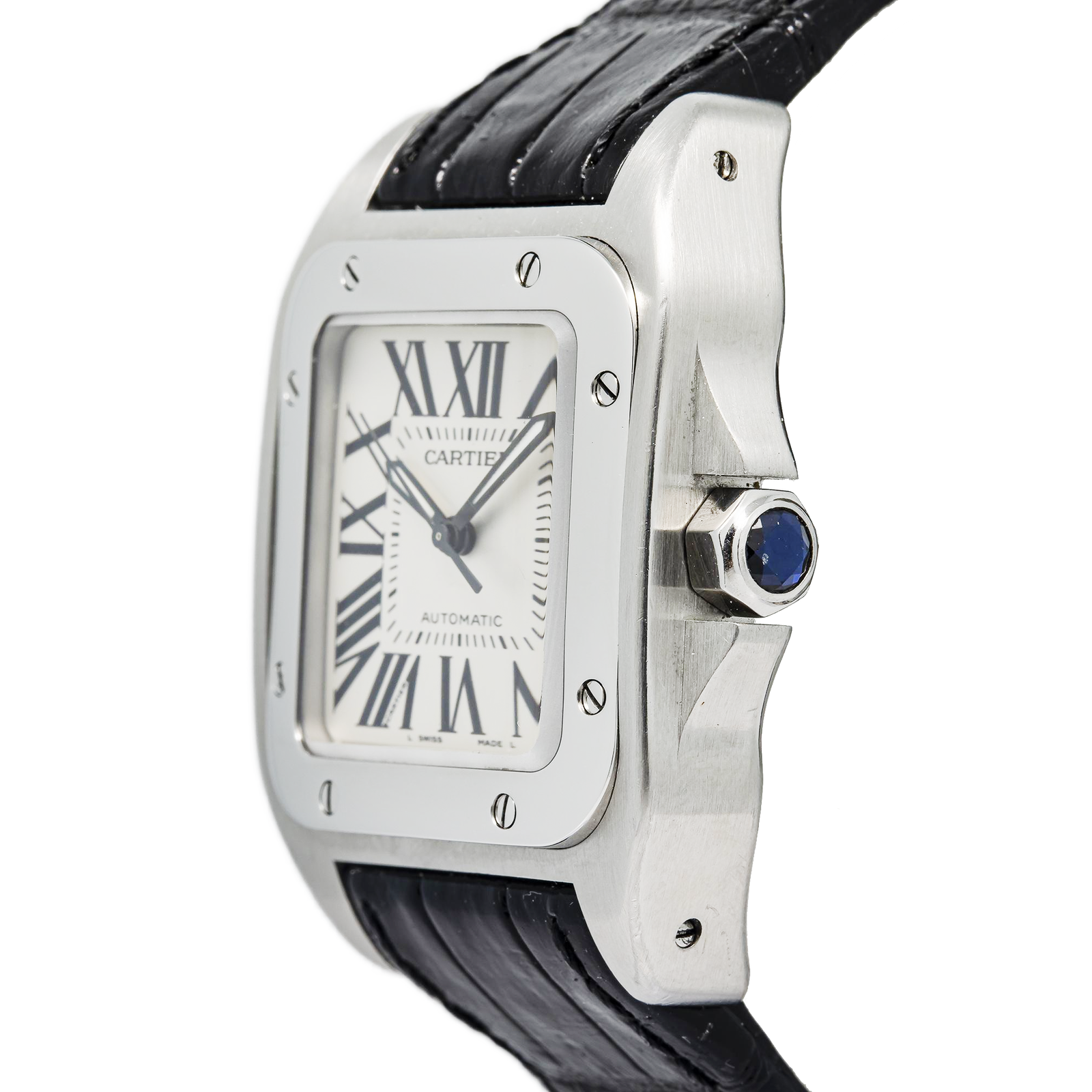 Cartier Santos 100 2878 W20106X8 Stainless Silver Dial Auto Unisex ...