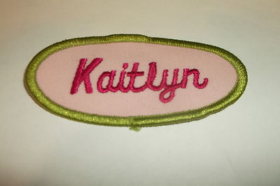 KAITLYN USED EMBROIDERED SEW ON NAME PATCH TAGS ASSORTED COLORS ...