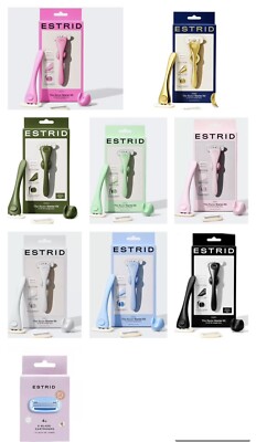 Estrid Pink Starter Vegan Kit Razor Handle + x2 Blades+ Holder New ...