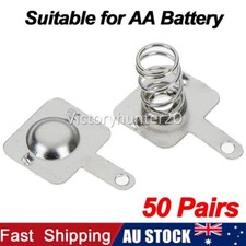 Metal AA Battery Spring Contact Lamination Plate Terminal Silver Tone ...
