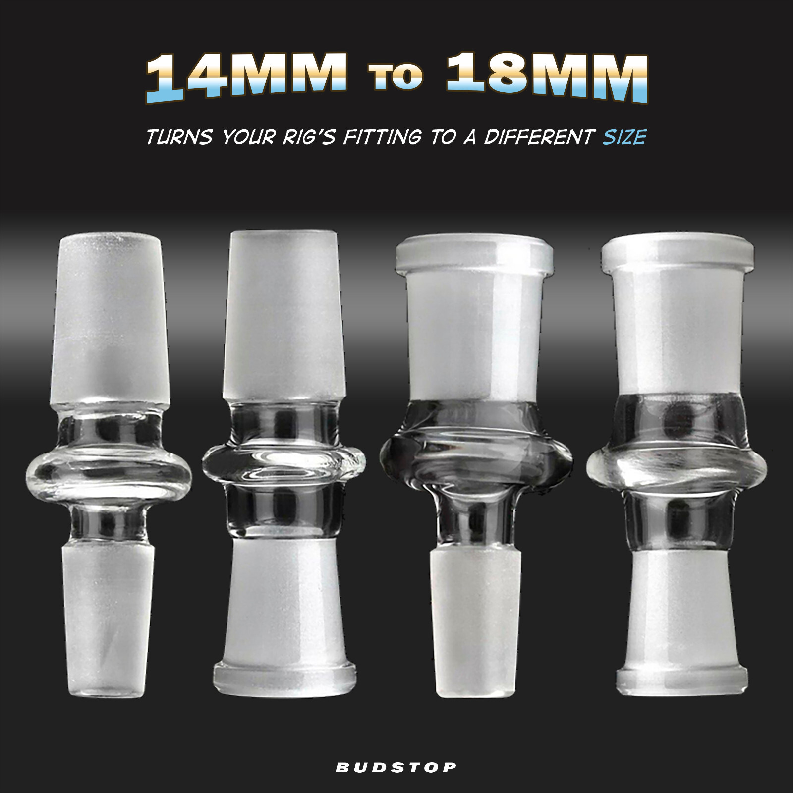 Tapered Glass Adapters 18mm & 14mm Male & Female Any Combo FAST FREE ...