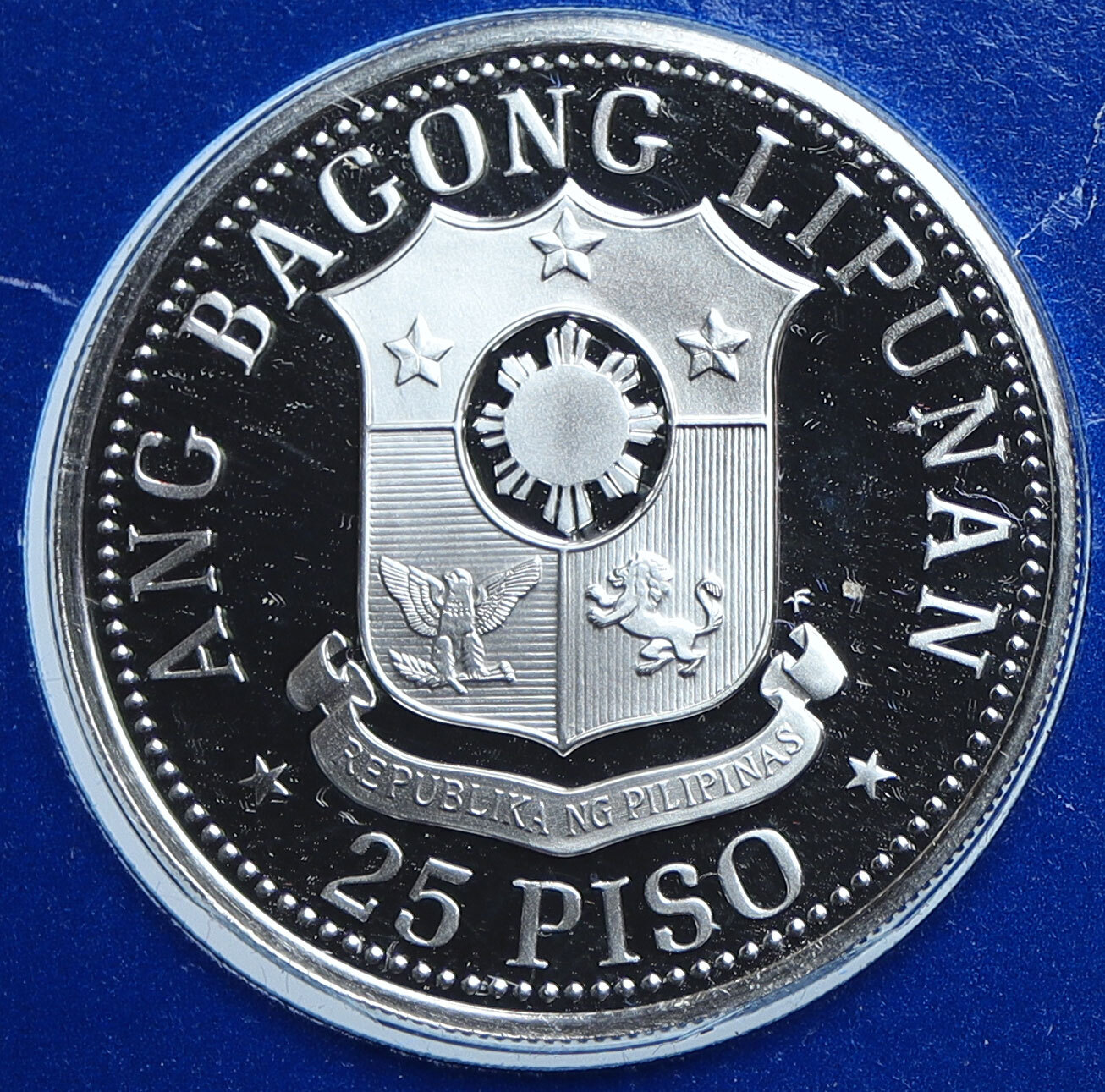 1975 PHILIPPINES Emilio Aguinaldo VINTAGE OLD Proof Silver 25 Piso Coin ...