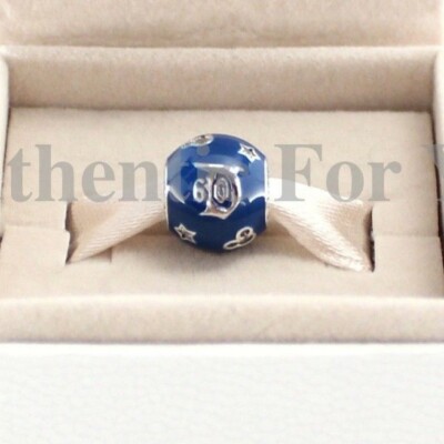 New Disneyland 60th D60 Sparkling Blue Pandora Sterling Silver Charm ...