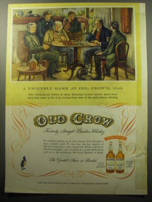 1954 Old Crow Bourbon Ad - A friendly game at Col. Crow's, 1848 | eBay