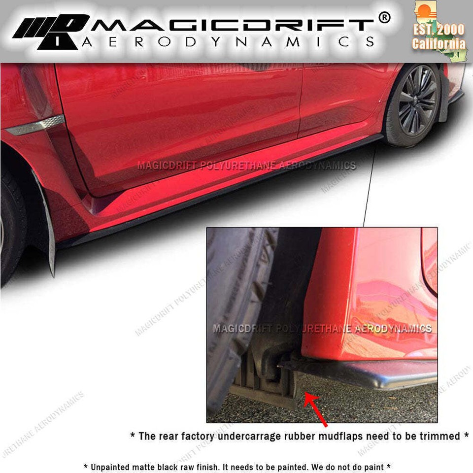 For 15-21 Subaru Impreza WRX STi JDM Style Rocker Panels Side Skirts ...