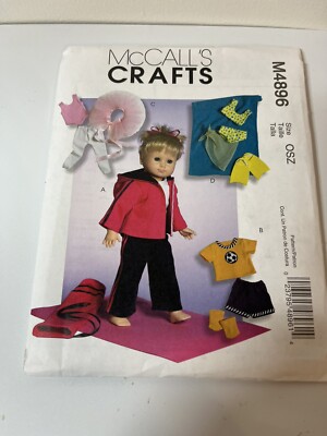 McCalls Crafts M4896 American Girl 18" Doll Clothes Sewing Pattern OSZ ...