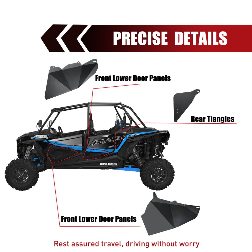 Lower Half Door Inserts Panels For 2014-2020 Polaris RZR XP1000 XP4 900 ...