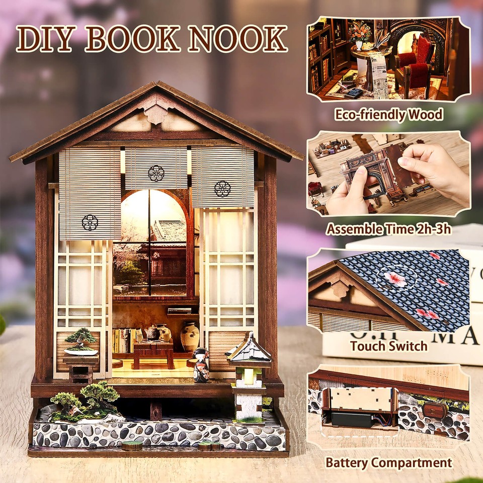 Handmade DIY Book Nook Kit for Adult Teen Japanese Room DIY Zen Garden ...