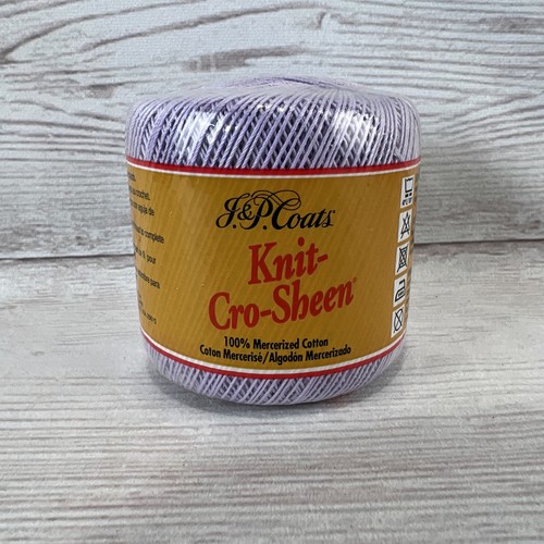 J&P Coats Knit Cro Sheen Lilac #36 Mercerized Cotton Crochet Thread 150 ...