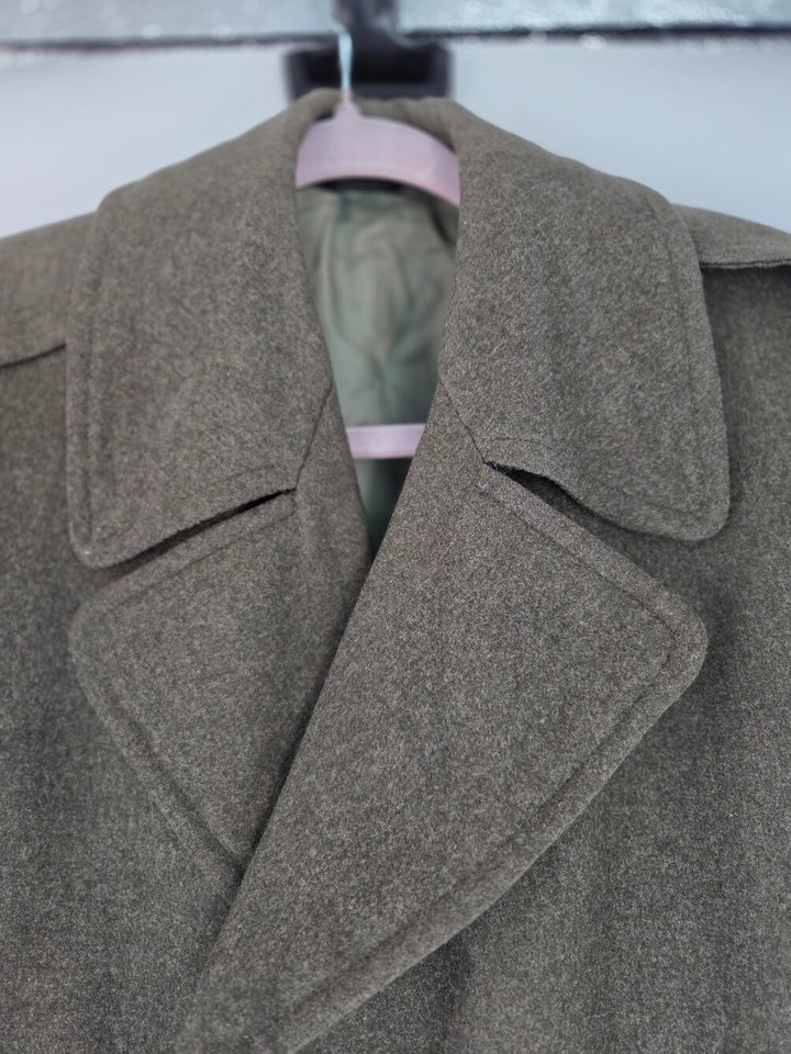 Vintage WWII Military Wool Overcoat Olive Green Double Breasted U.T ...