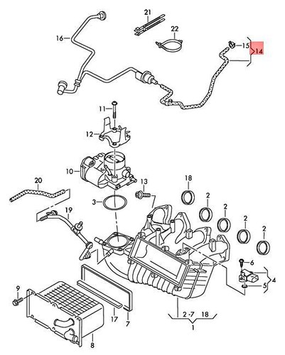 NEW VW SKODA SEAT BEETLE CABRIO CABRIOLET CONNECTING HOSE 03F133518E ...