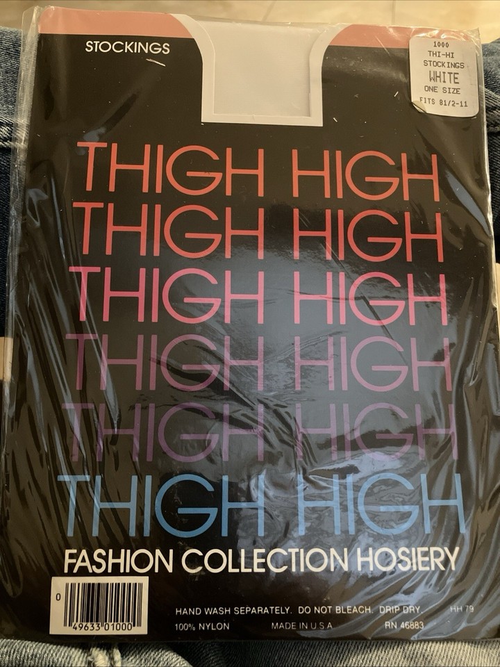 6 Pair Vintage thigh high Nylon stockings HOSIERY One Size 8 1/2-11 ...