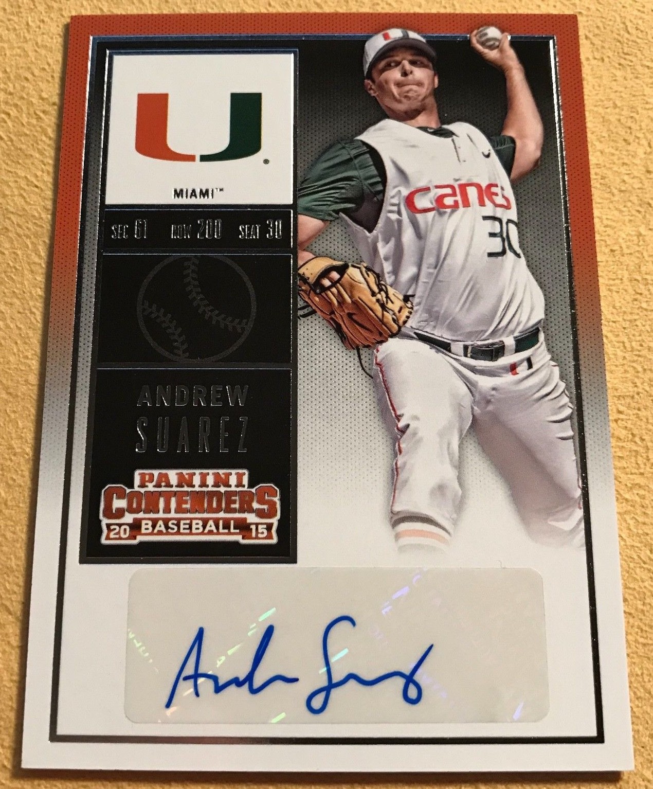 2015 Panini Contenders Baseball ANDREW SUAREZ San Francisco Giant AUTO ...