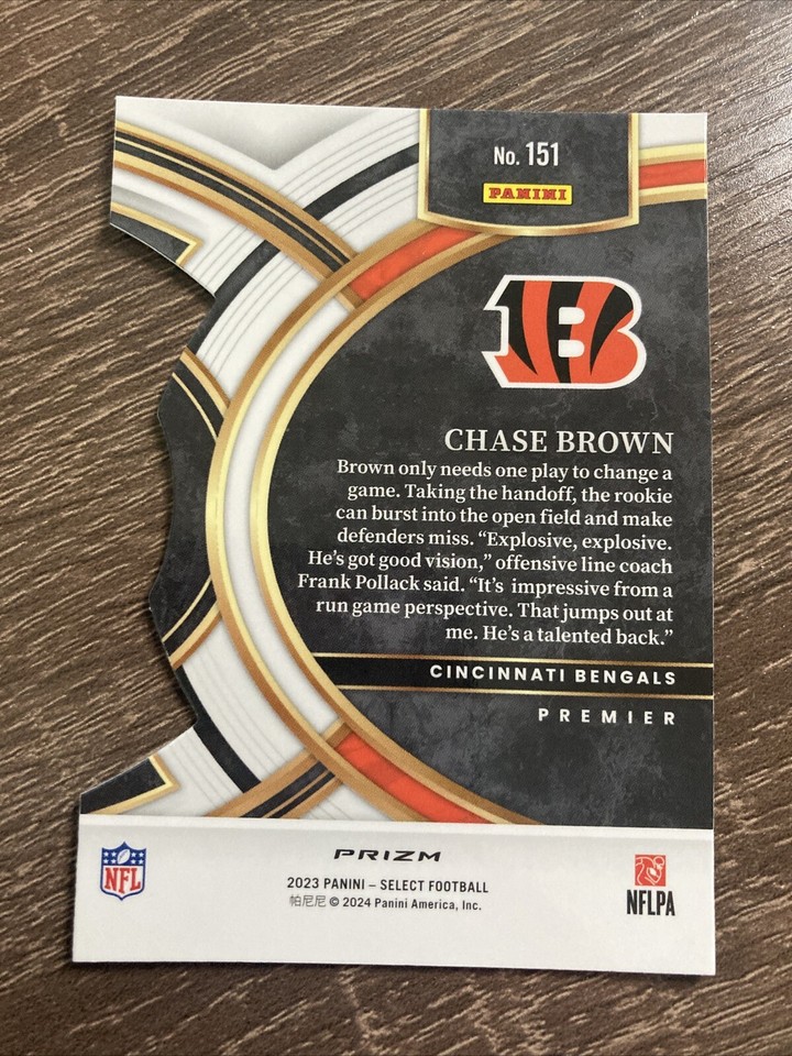 2023 Panini Select Premier Level #151 Chase Brown (RC) die cut red blue ...