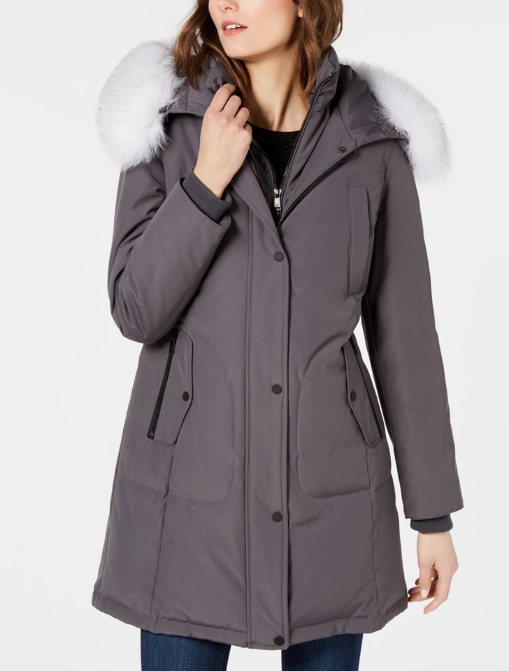 1 Madison Expedition V4610 Womens Grey Hooded Down Parka Coat Size XL ...