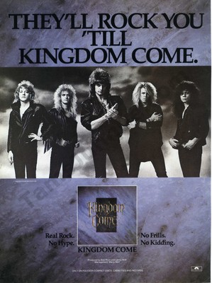 1988 Kingdom Come Rock Band Album Promo Old PRINT MAGAZINE AD Fan Gift ...