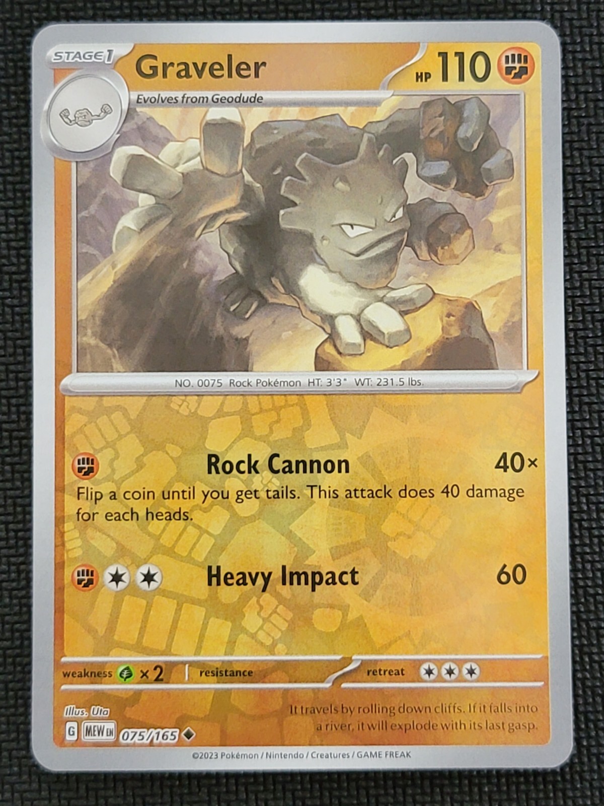 Graveler 075/165 Reverse Holo 151 Scarlet Violet Pokémon TCG_NM_US ...