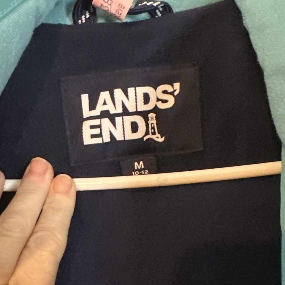 LANDS END Jacket Classic Hooded Squall Coat Women's Size Medium M 10-12 ...