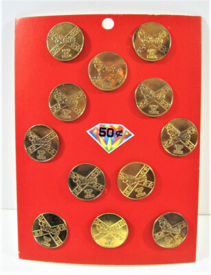 Vintage Elvis King Of Rock Music Rock Concert Pin Display 12 On Card ...